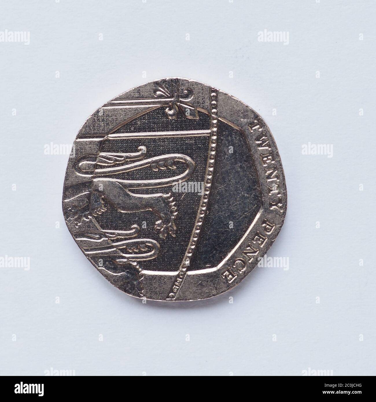 UK 20 pence coin Stock Photo - Alamy