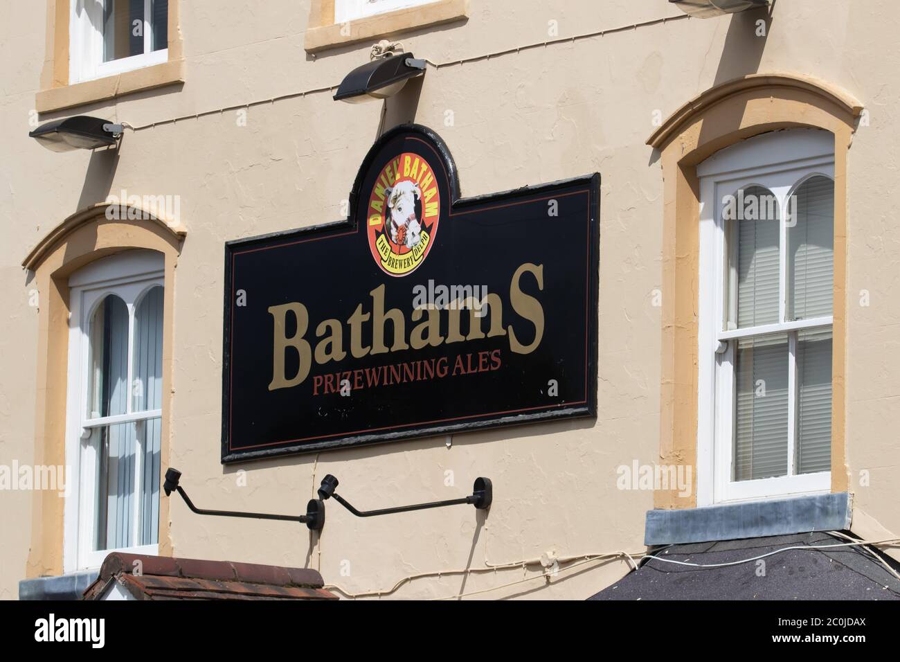 Bathams Prizewinning Ales sign on pub. West Midlands. UK Stock Photo ...