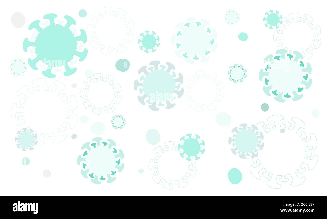 Background with various Coronavirus cells. Covid-19 biology bacterial ...