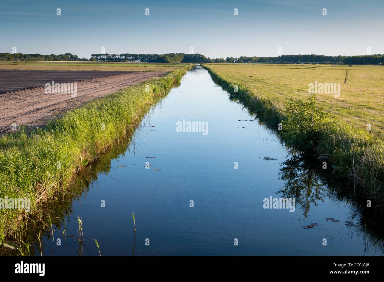 The Netherlands a wet country full of ditches and canals, sailing boats ...