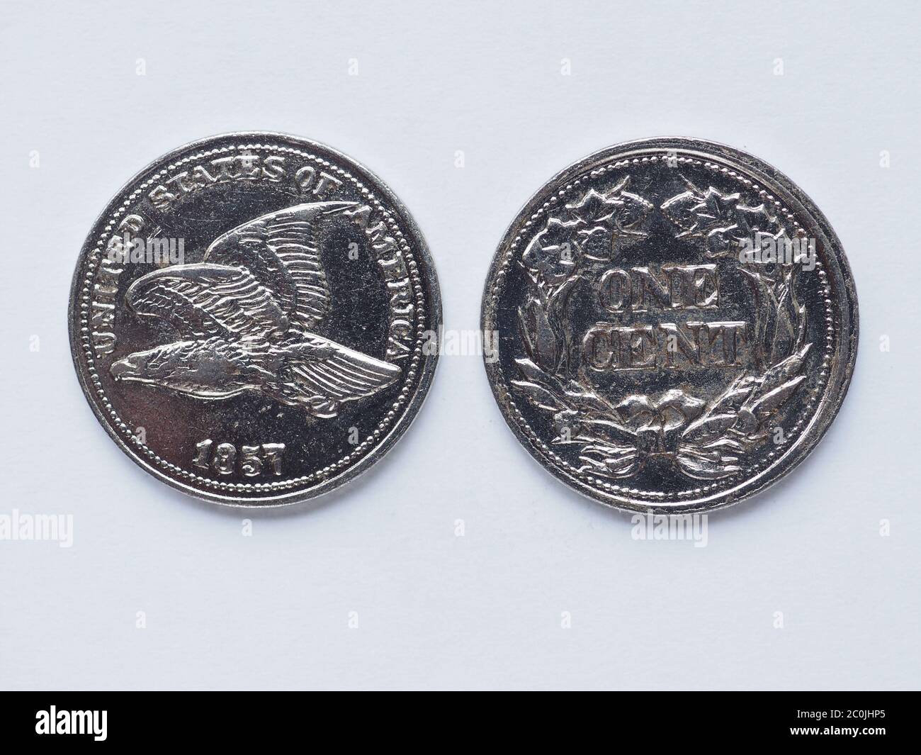 Old US 1 cent coin Stock Photo - Alamy