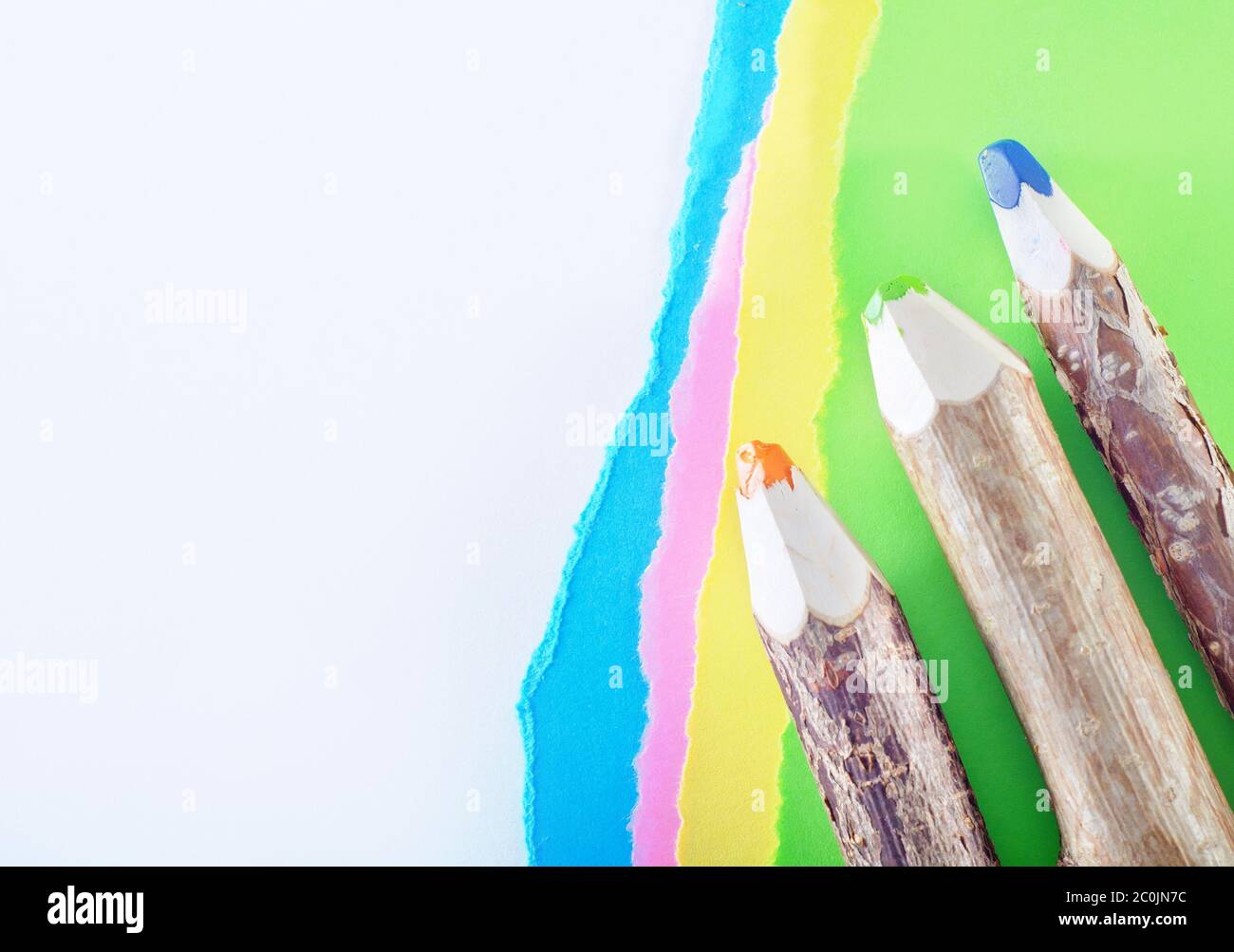 color paper and pencils Stock Photo - Alamy