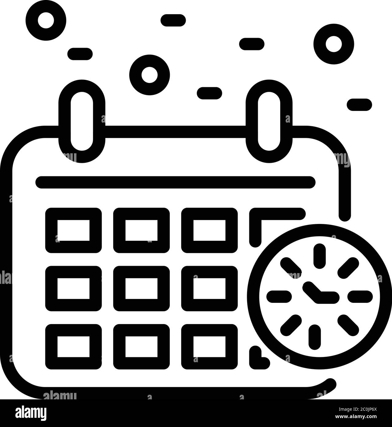 Calendar and clock icon, outline style Stock Vector Image & Art - Alamy