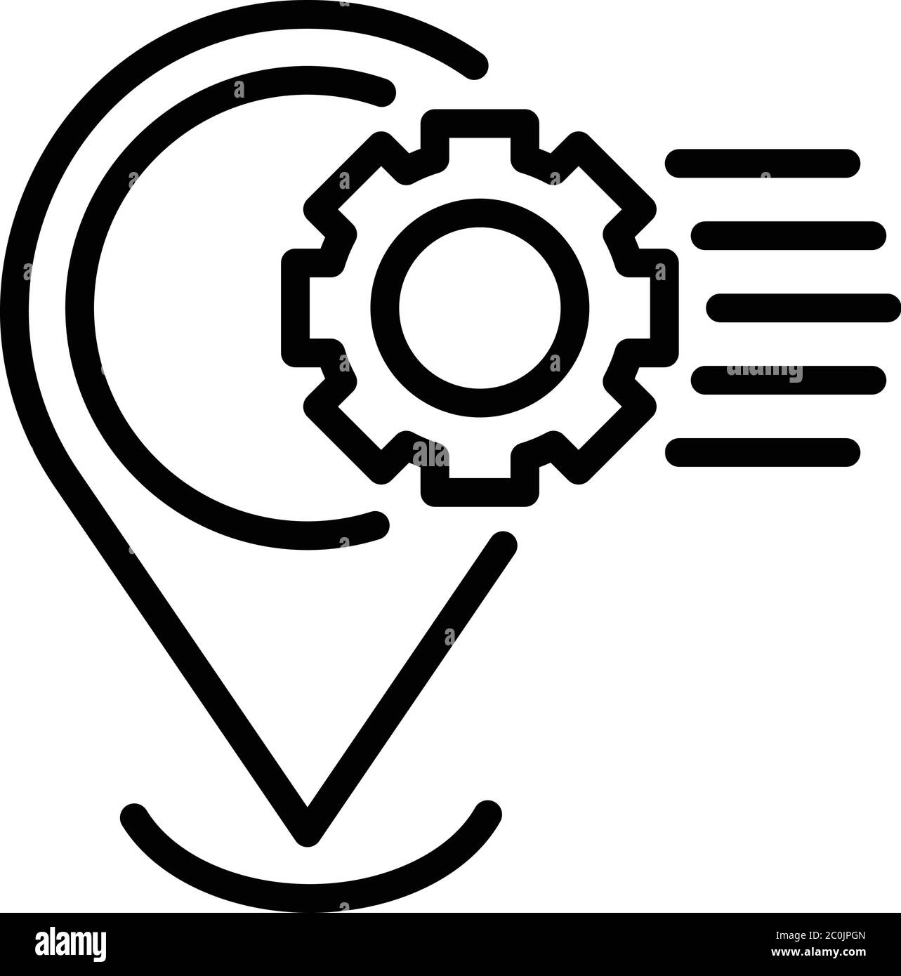 Location service center icon, outline style Stock Vector Image & Art ...