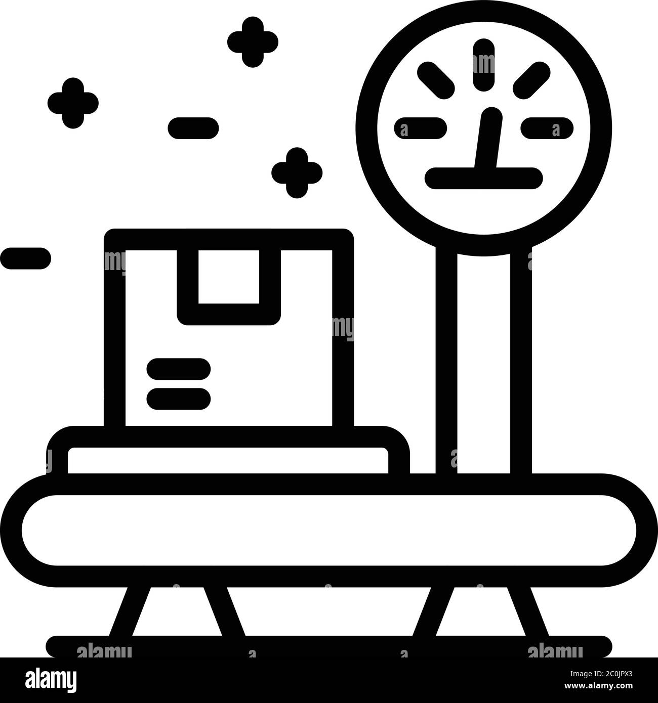 Box on scale icon, outline style Stock Vector Image & Art - Alamy