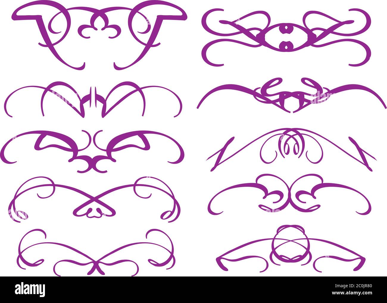 Vector vintage decorative design elements with decor, frames, etc Stock ...