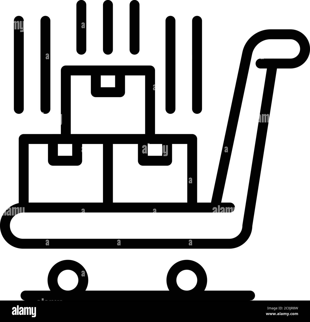 Trolley with boxes icon, outline style Stock Vector Image & Art - Alamy