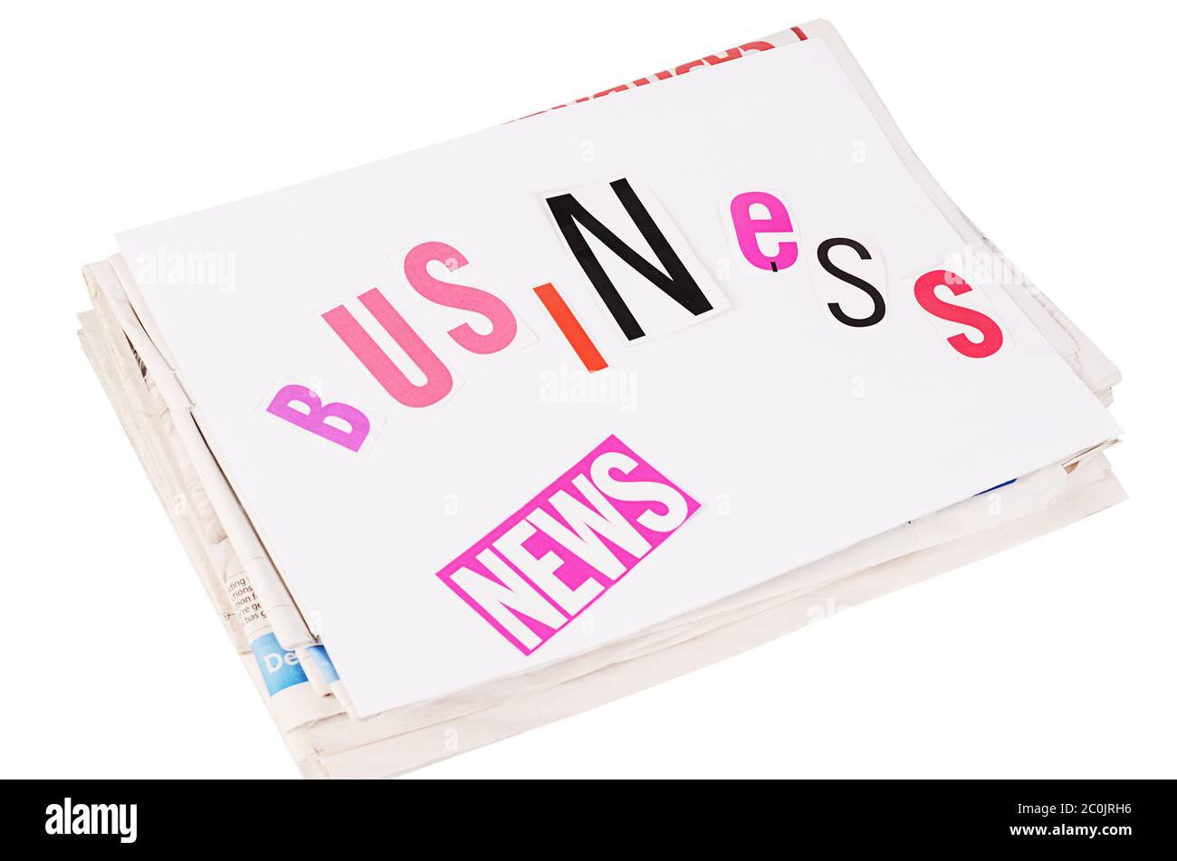 The combined newspapers isolated on white Stock Photo - Alamy