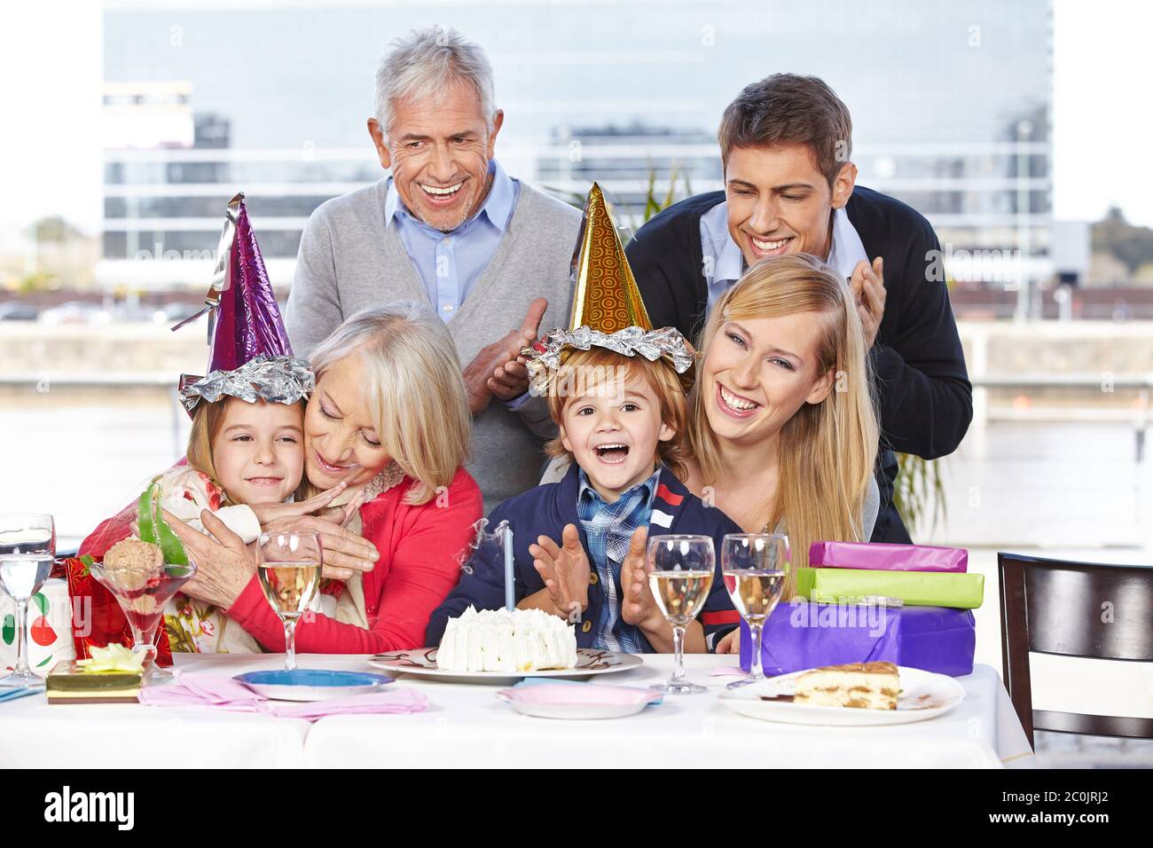 Big happy family kids grandparents hi-res stock photography and images ...