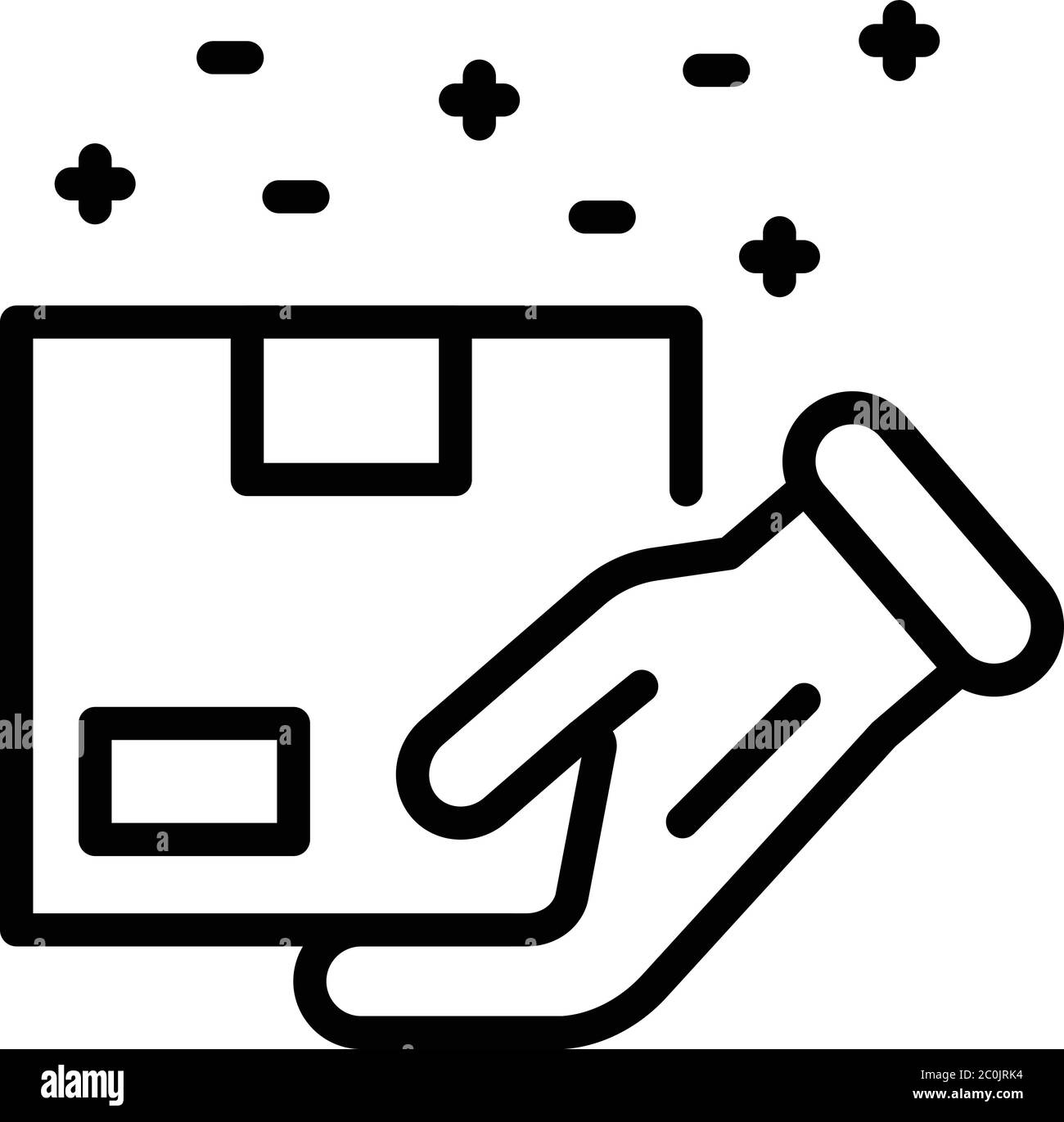 Hand box delivery icon, outline style Stock Vector Image & Art - Alamy