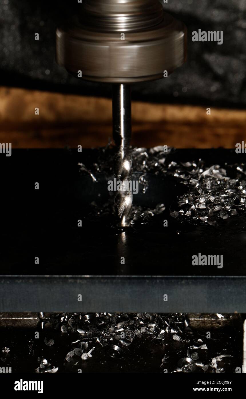 Close up photo of a CNC drilling Stock Photo - Alamy