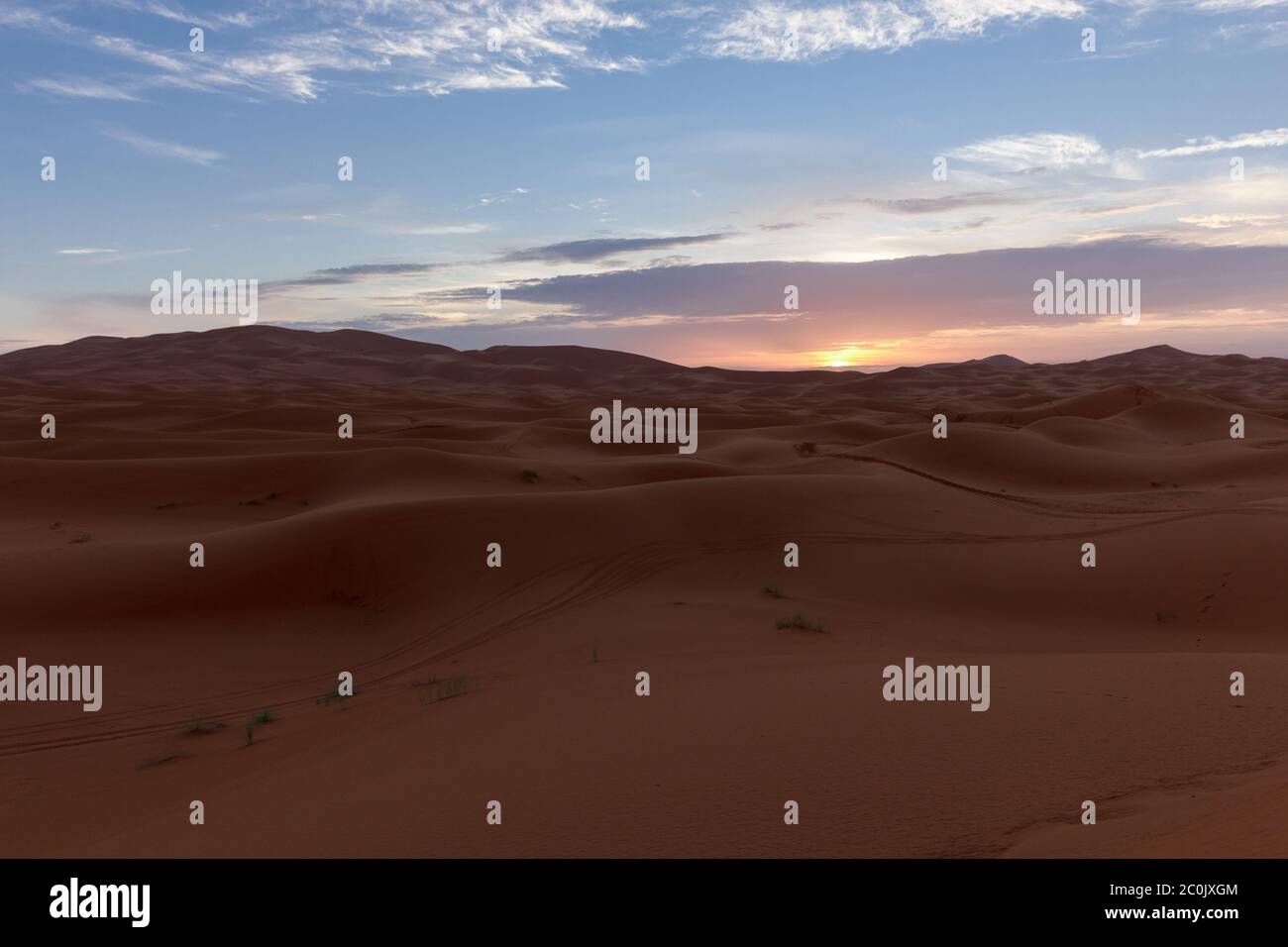 landscape at sunset in sahara desert Stock Photo - Alamy