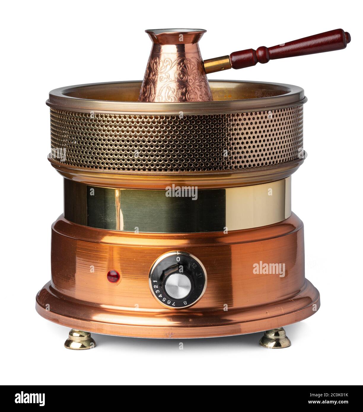 Turkish sand coffee machine isolated on white Stock Photo - Alamy