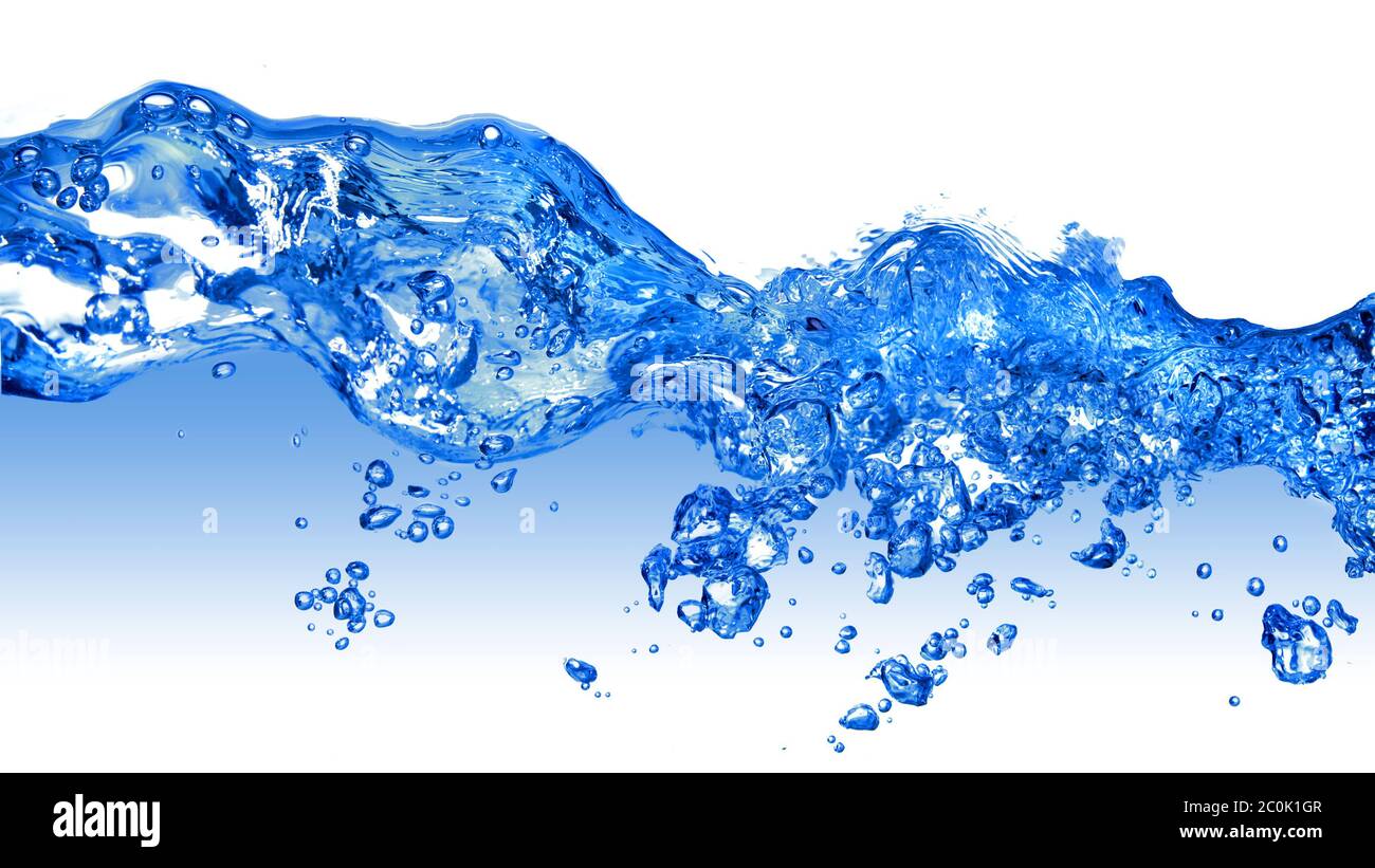 water splash with bubbles isolated Stock Photo - Alamy