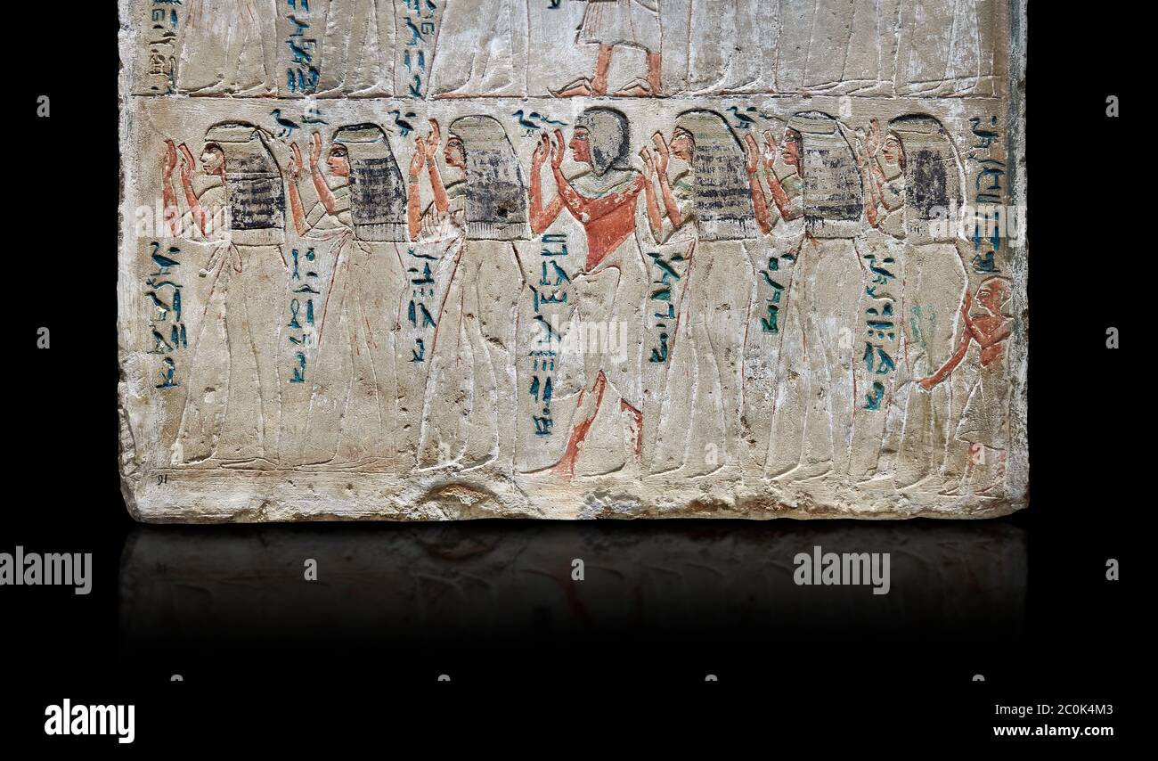 Ancient Egyptian stele of Djehutynefer, treasury Scribe, limestone, New ...