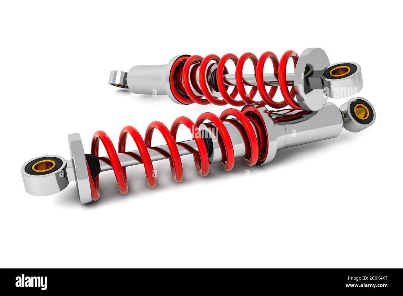 Automobile shock absorber isolated on white background - 3D render ...