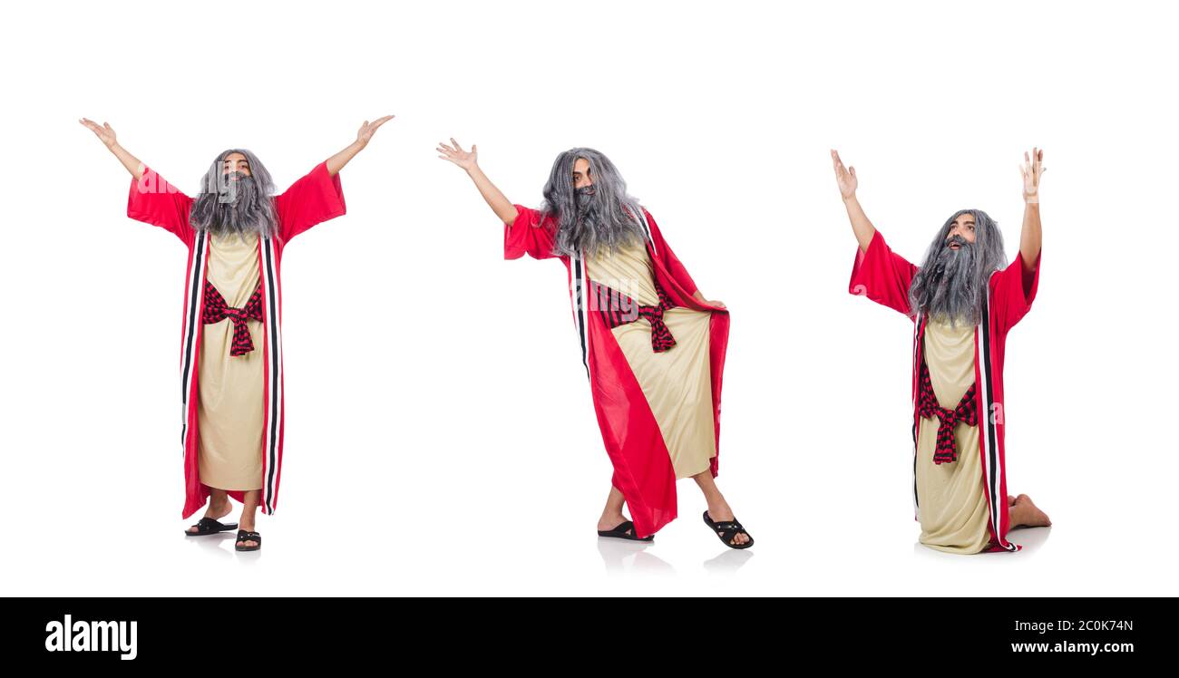 The old wizard isolated on the white background Stock Photo - Alamy