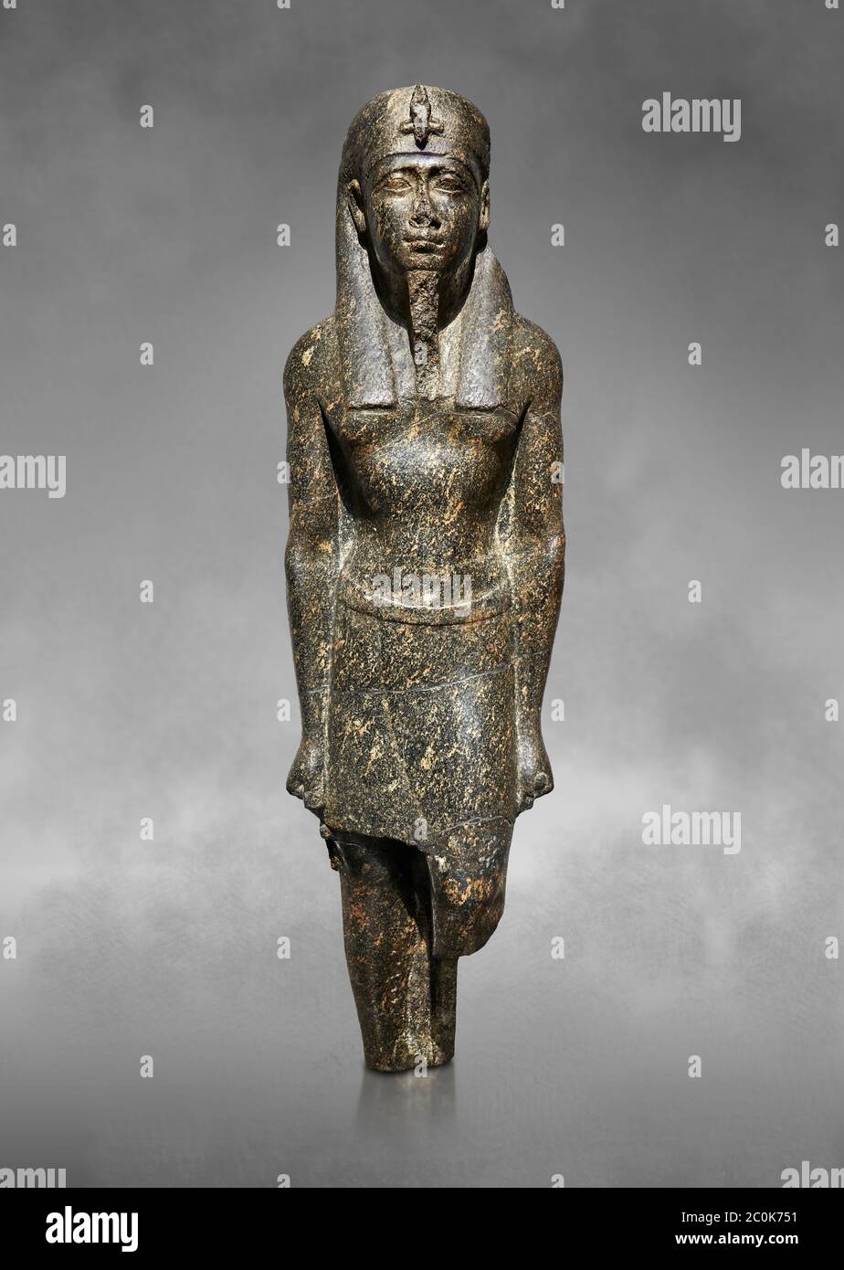 Ancient Egyptian statue of a Ptolomaic king in pharaonic regalia ...