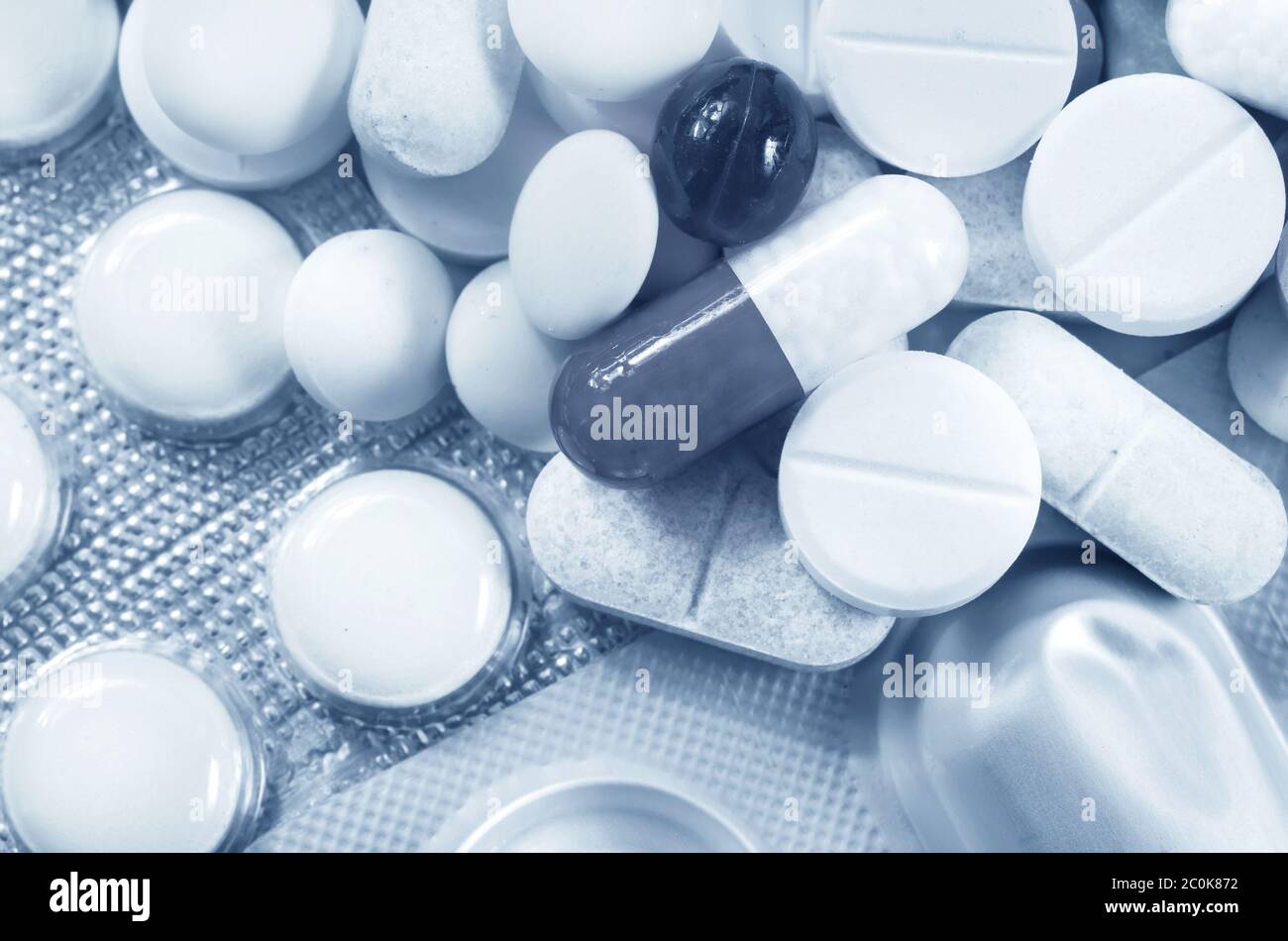 color pills and tablet, the medical means Stock Photo - Alamy