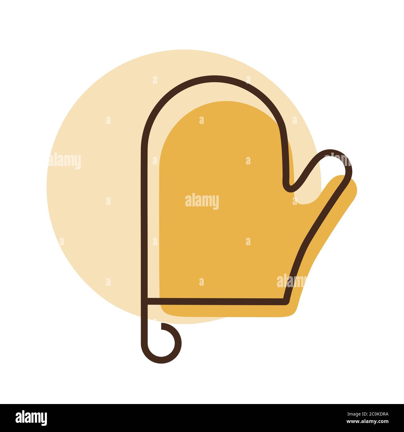 Close up of kitchen protective glove vector icon. Graph symbol for ...