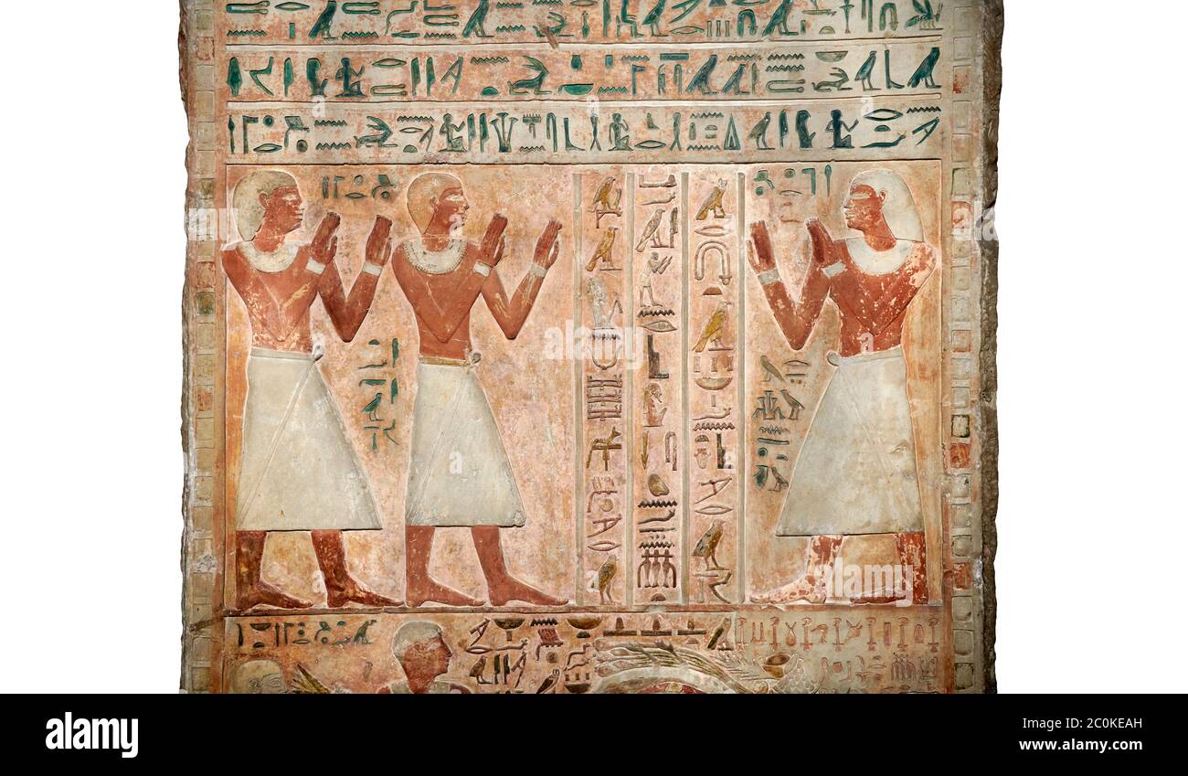 Ancient Egyptian stele of ssuperintendant of chancellor Meru, limestone ...