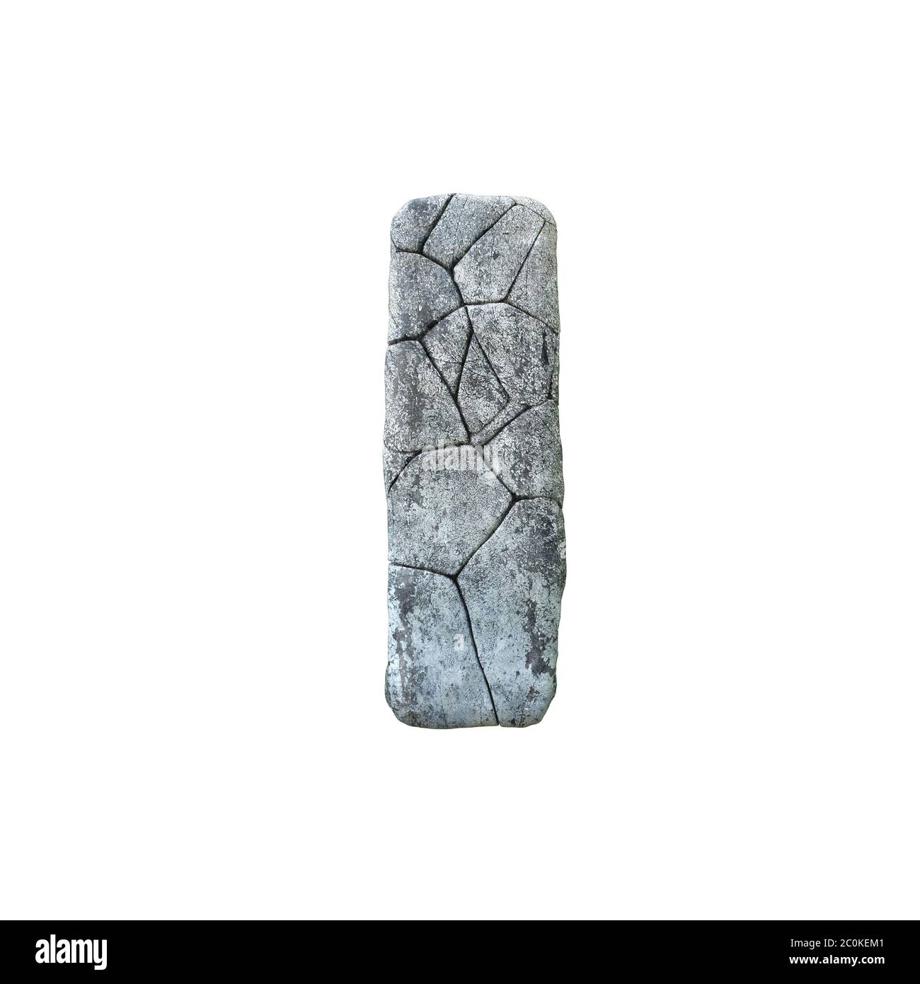 Letter I cracked grunge stone rock font 3D Rendering Stock Photo - Alamy