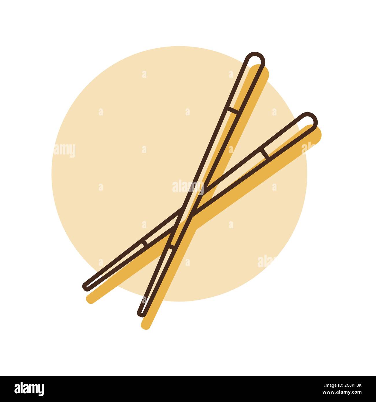 Chinese chopsticks, chop sticks vector icon. Kitchen appliance. Graph ...