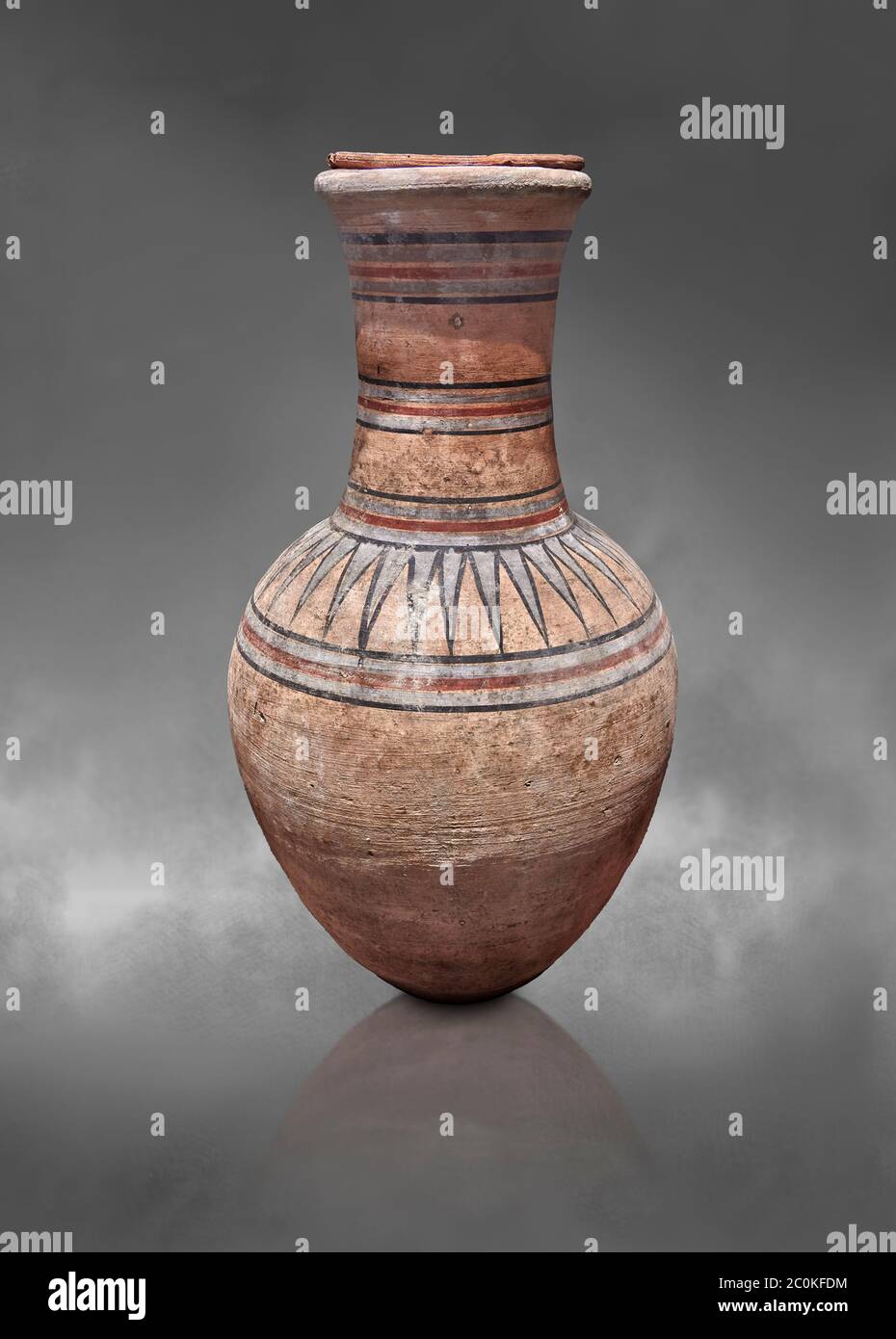 Ancient Egyptian globular jar with Kha's monogram , tomb of Kha, Theban ...