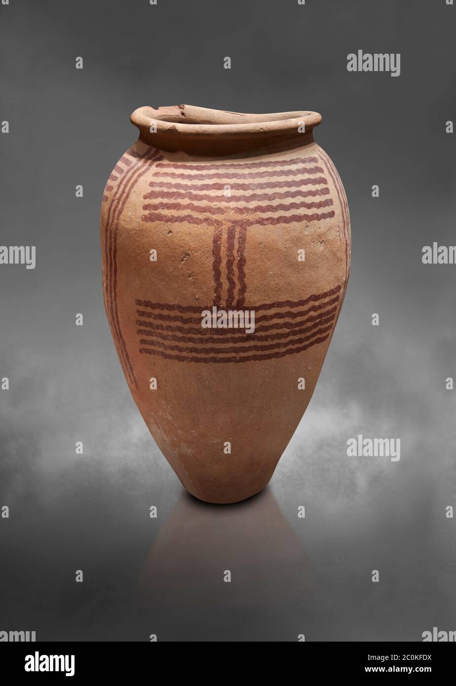 Ancient Egyptian decorated mari ware, class D, baked clay, Predynastic ...