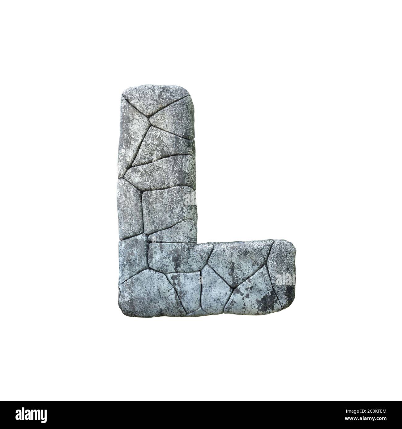 Letter L cracked grunge stone rock font 3D Rendering Stock Photo - Alamy