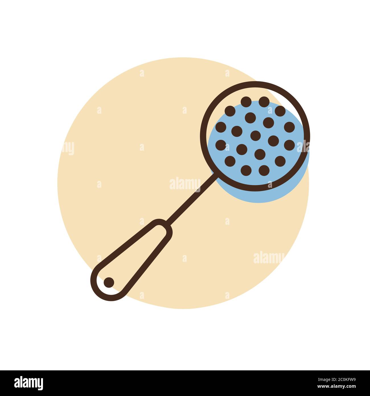 Skimmer vector icon. Kitchen appliance. Graph symbol for cooking web ...