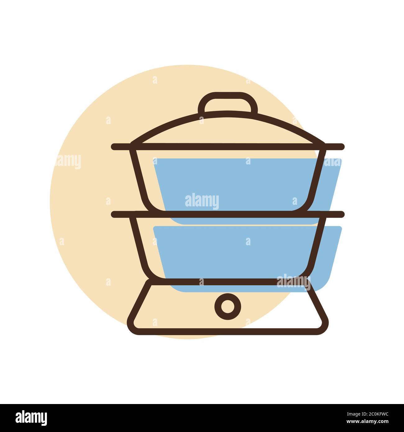Double boiler vector icon. Kitchen appliance. Graph symbol for cooking ...