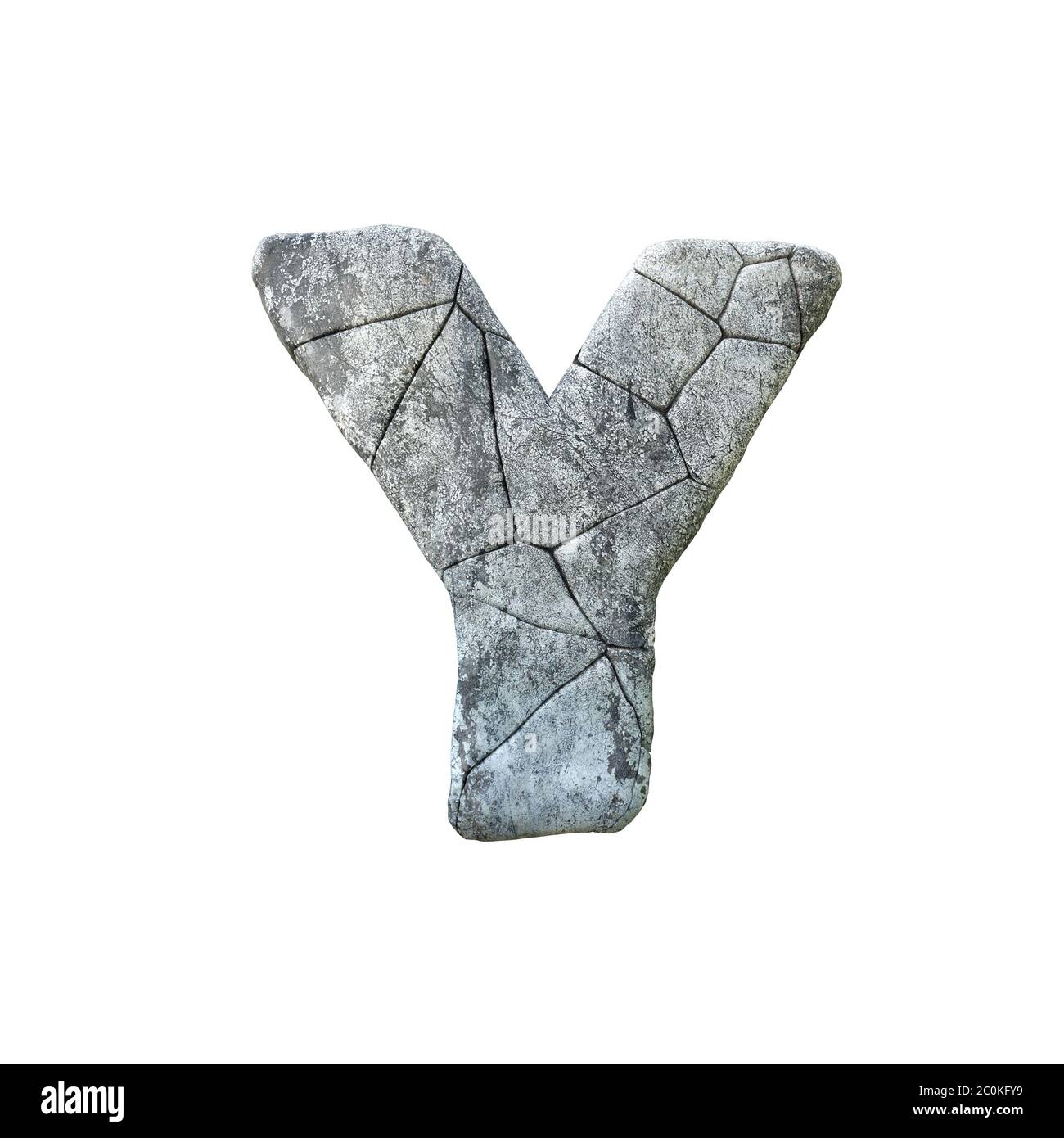 Letter Y cracked grunge stone rock font 3D Rendering Stock Photo - Alamy
