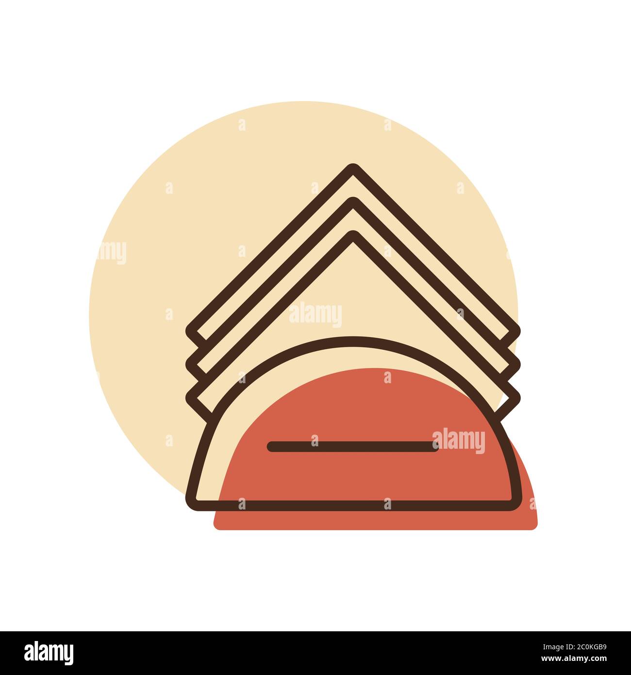 Napkins and napkin holder vector icon. Kitchen appliance. Graph symbol ...