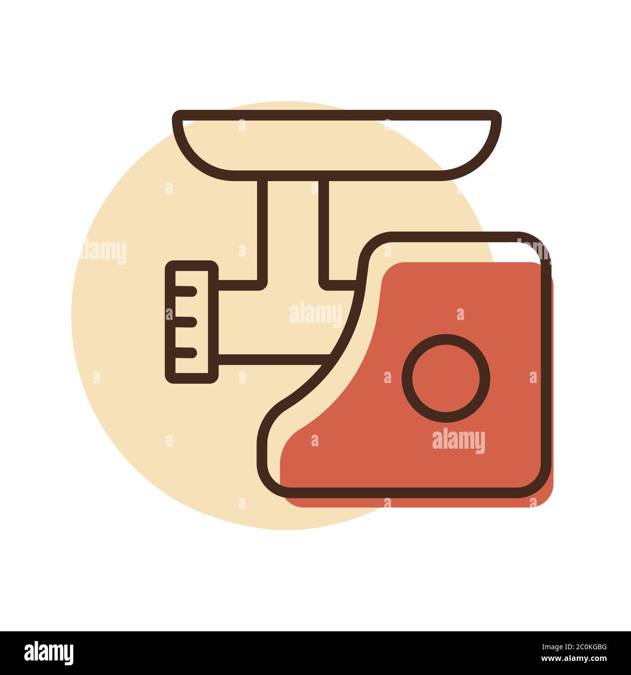 Electric meat grinder vector icon. Electric kitchen appliance. Graph ...
