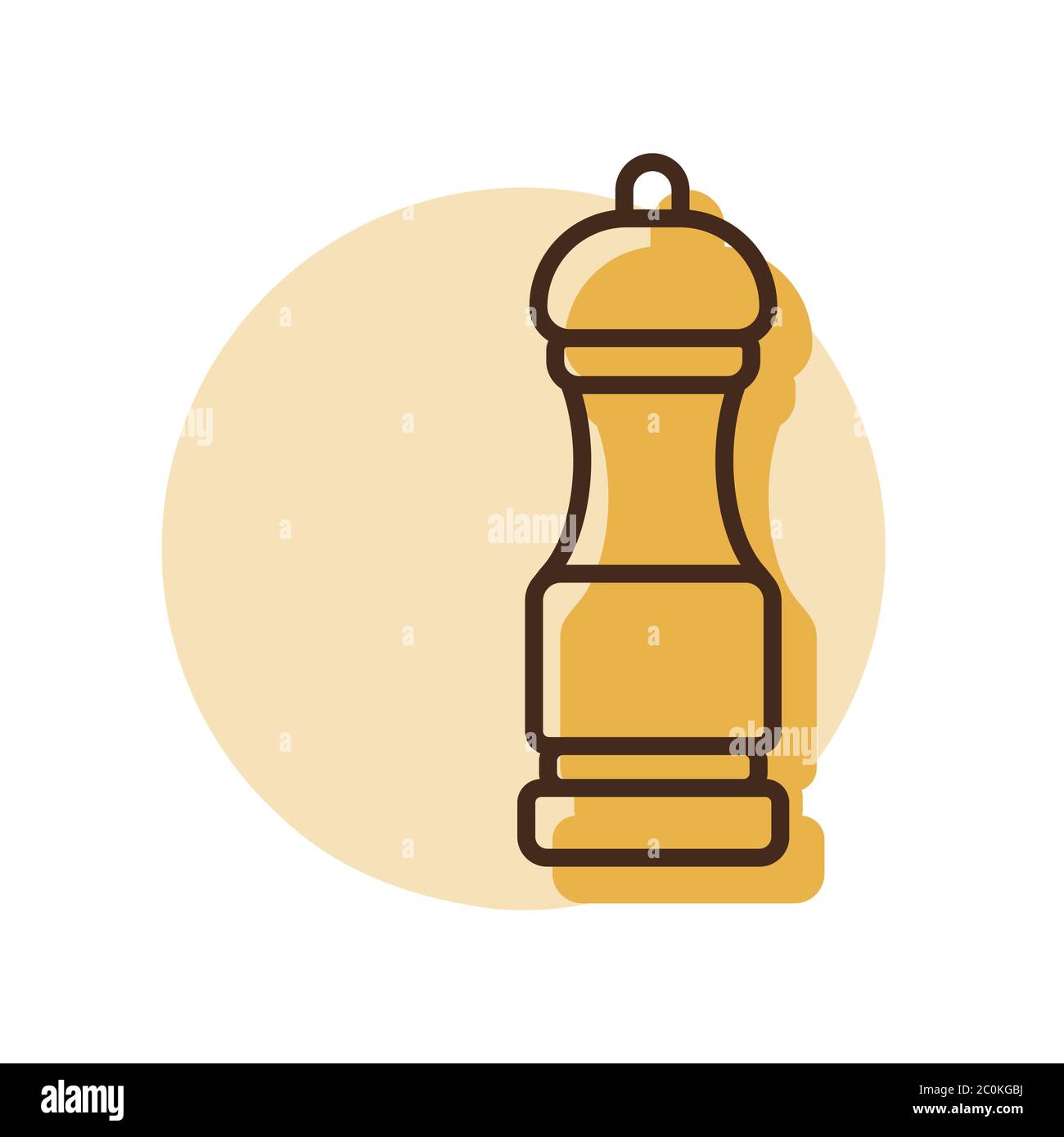 Pepper mill spice grinder vector icon. Kitchen appliance. Graph symbol ...