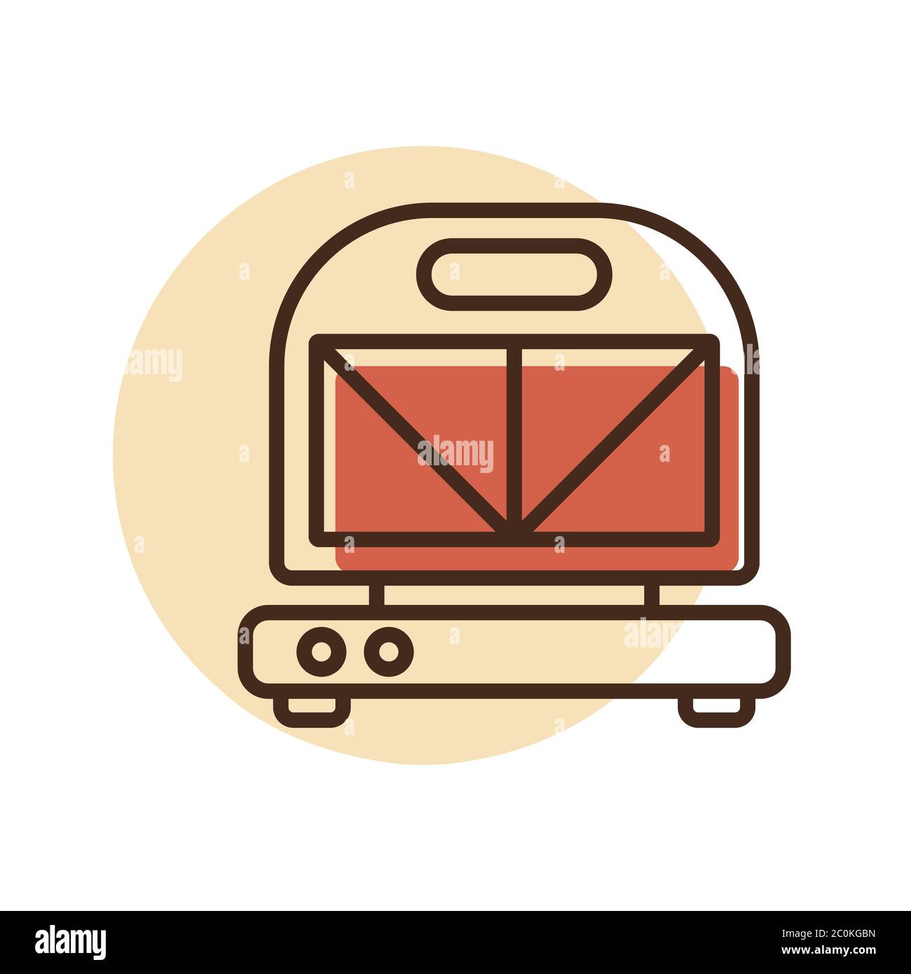 Kitchen sandwich maker vector icon. Electric kitchen appliance. Graph ...
