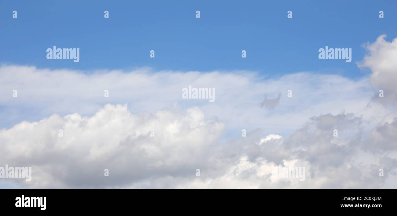 blue sky with different clouds ideal as a horizontal background Stock ...