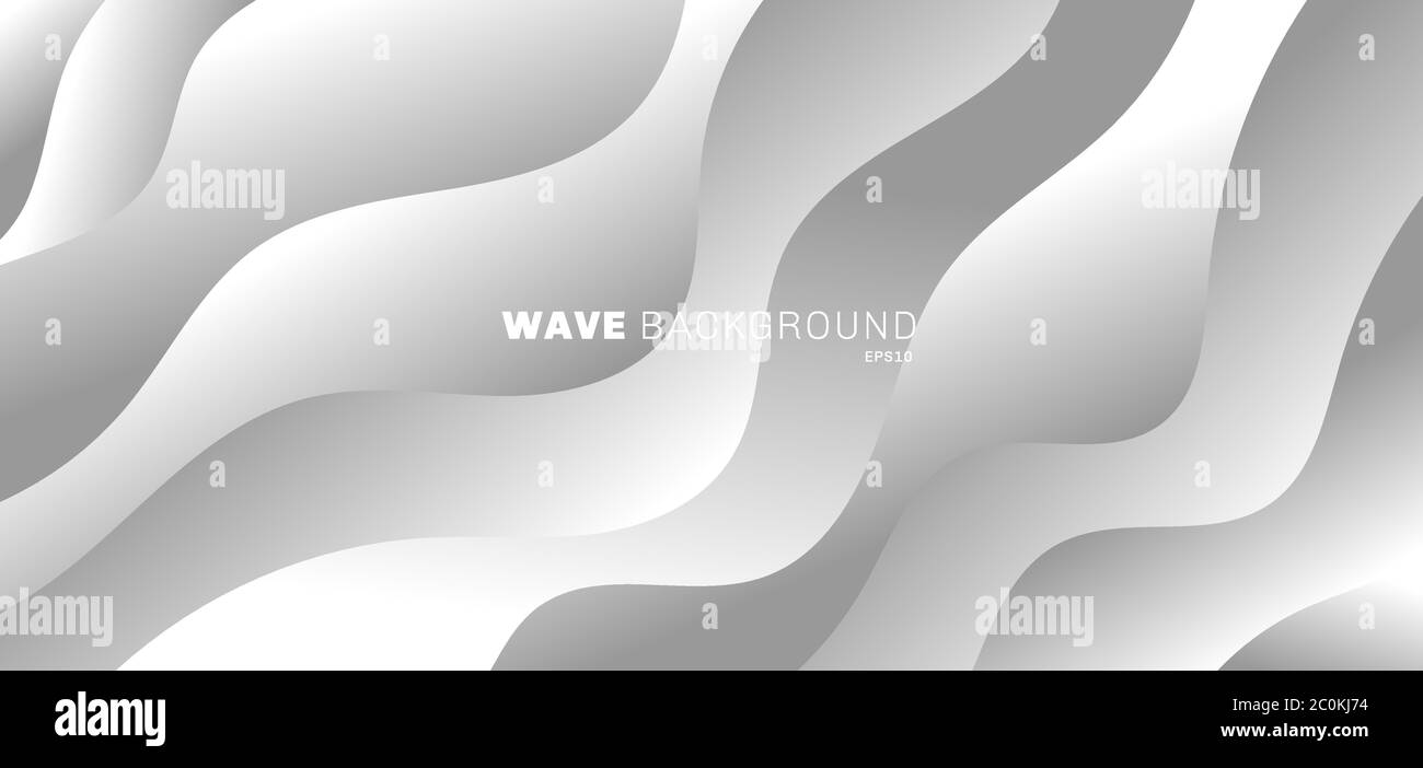 Abstract background modern white and gray gradient color wave shape ...