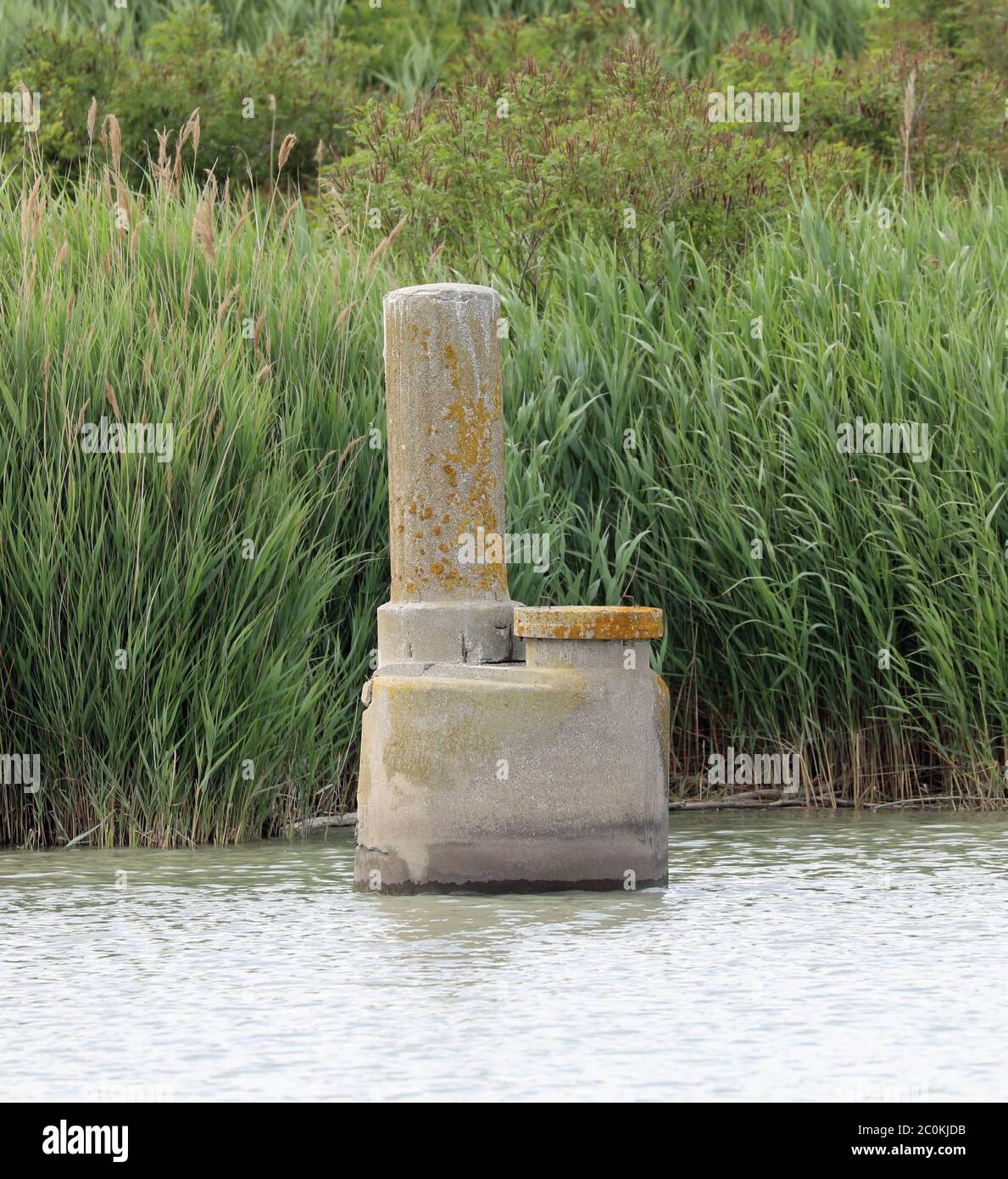 large abandoned well for the extraction of methane gas from the depths ...