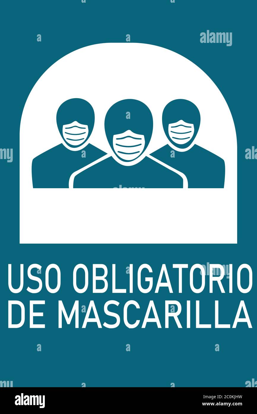 Vector illustration in spanish "Uso obligatorio de mascarilla ("Face ...