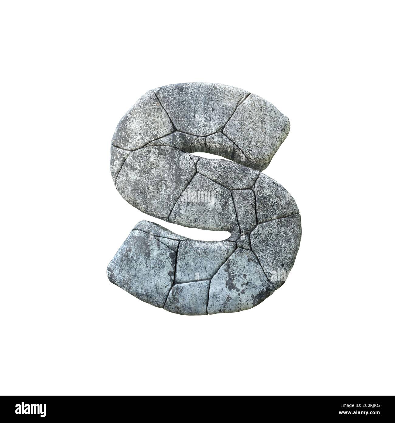 Letter S cracked grunge stone rock font 3D Rendering Stock Photo - Alamy