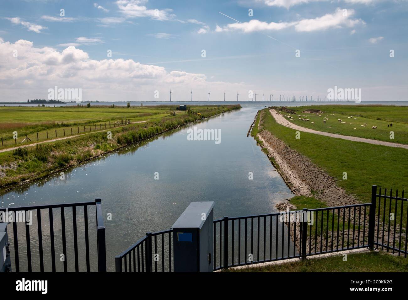 Dewatering channel of the IJsselmeer in the Netherlands, province ...