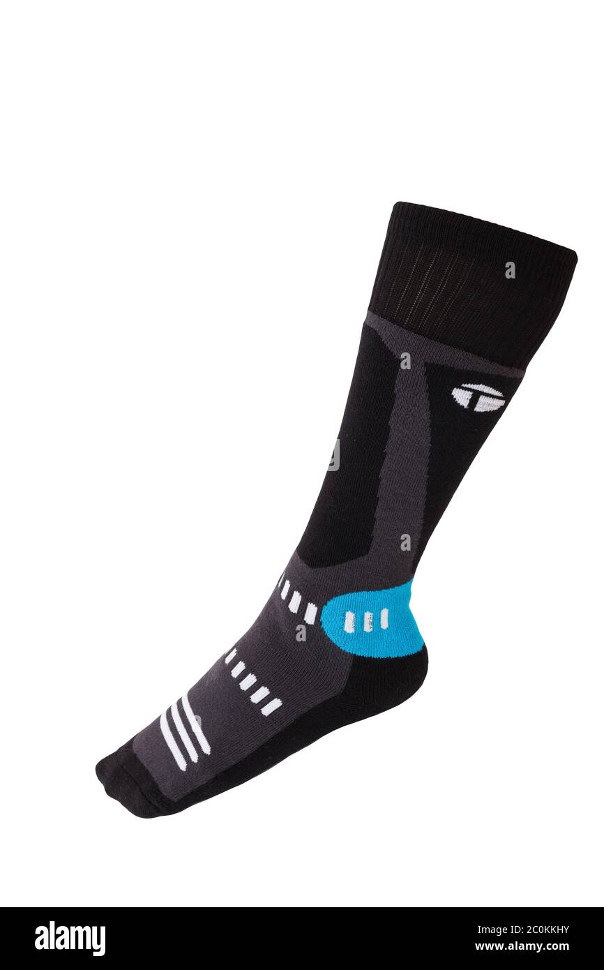 Black socks on a white background for sports and everyday use Stock ...