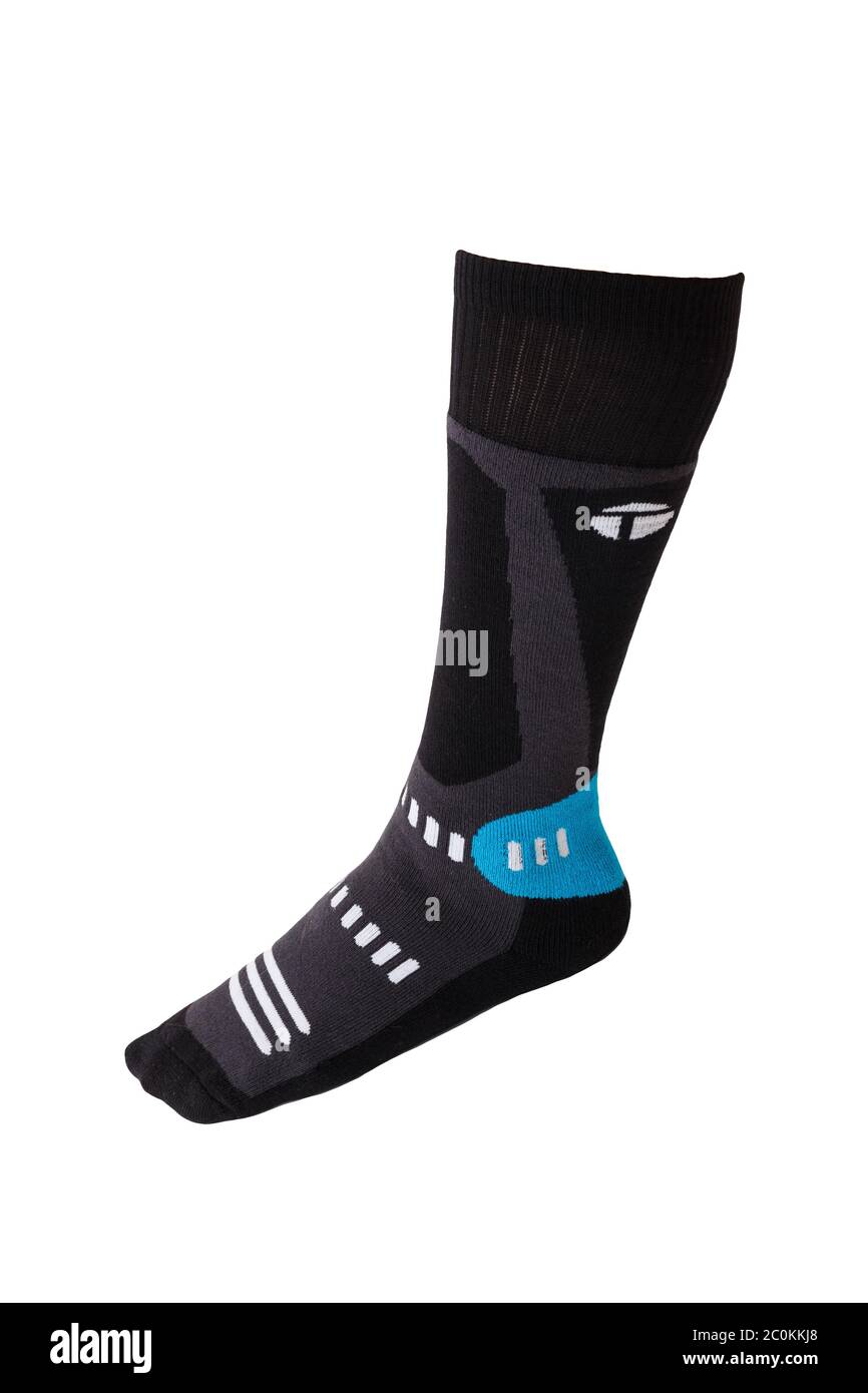 Black socks on a white background for sports and everyday use Stock ...