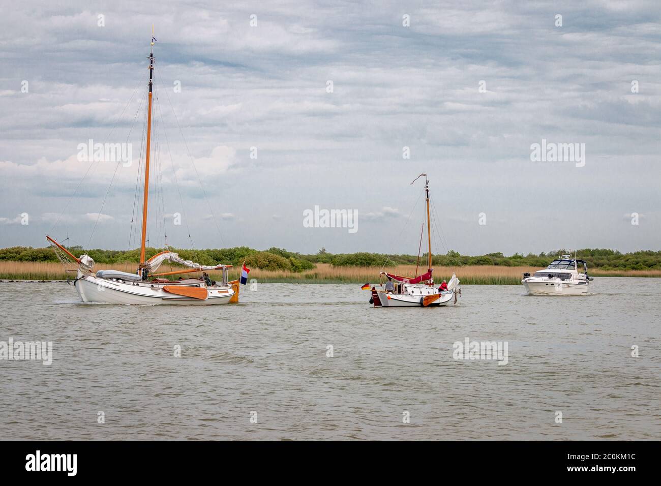 The Netherlands a wet country full of ditches and canals, sailing boats ...