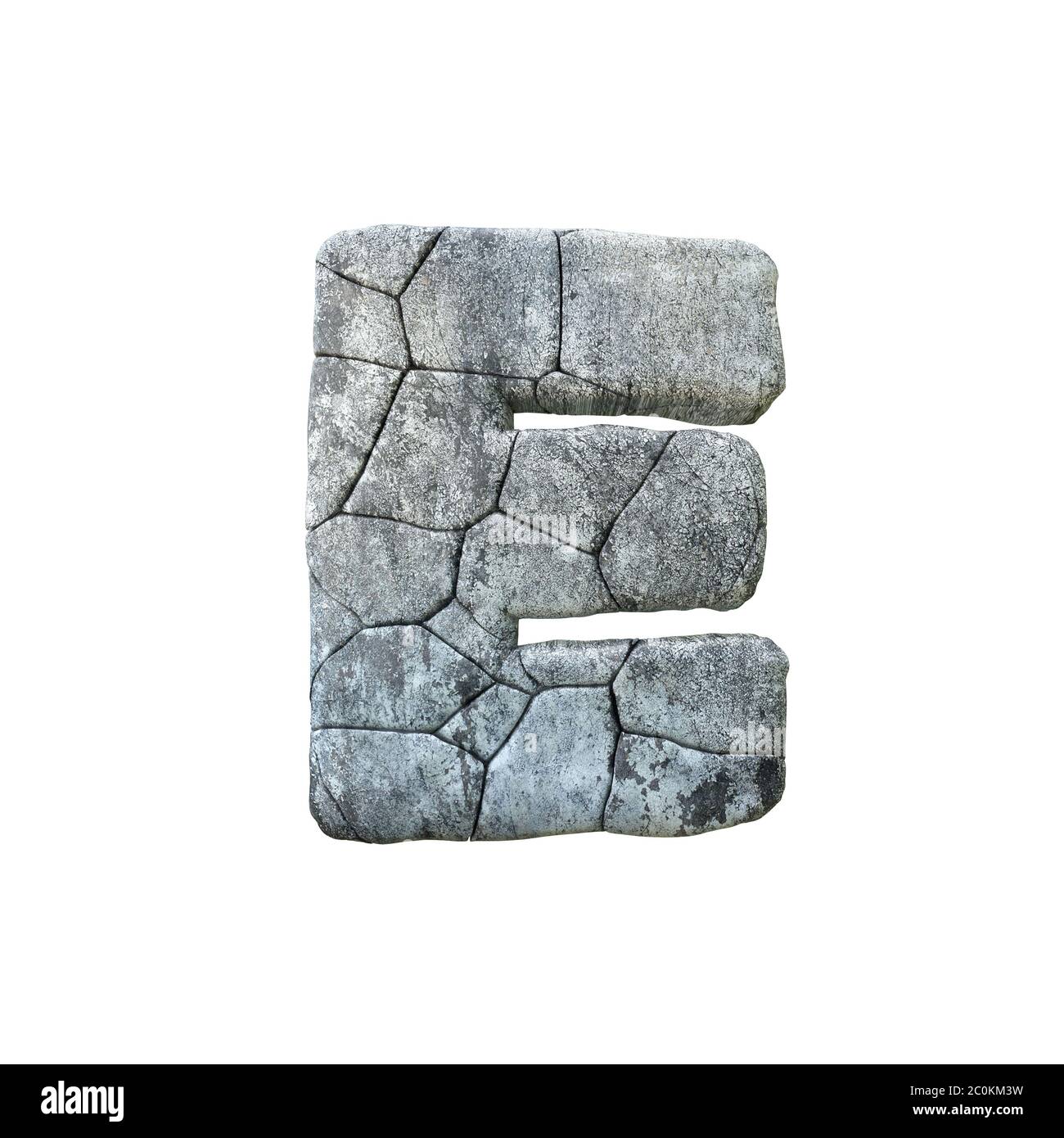 Letter E cracked grunge stone rock font 3D Rendering Stock Photo - Alamy