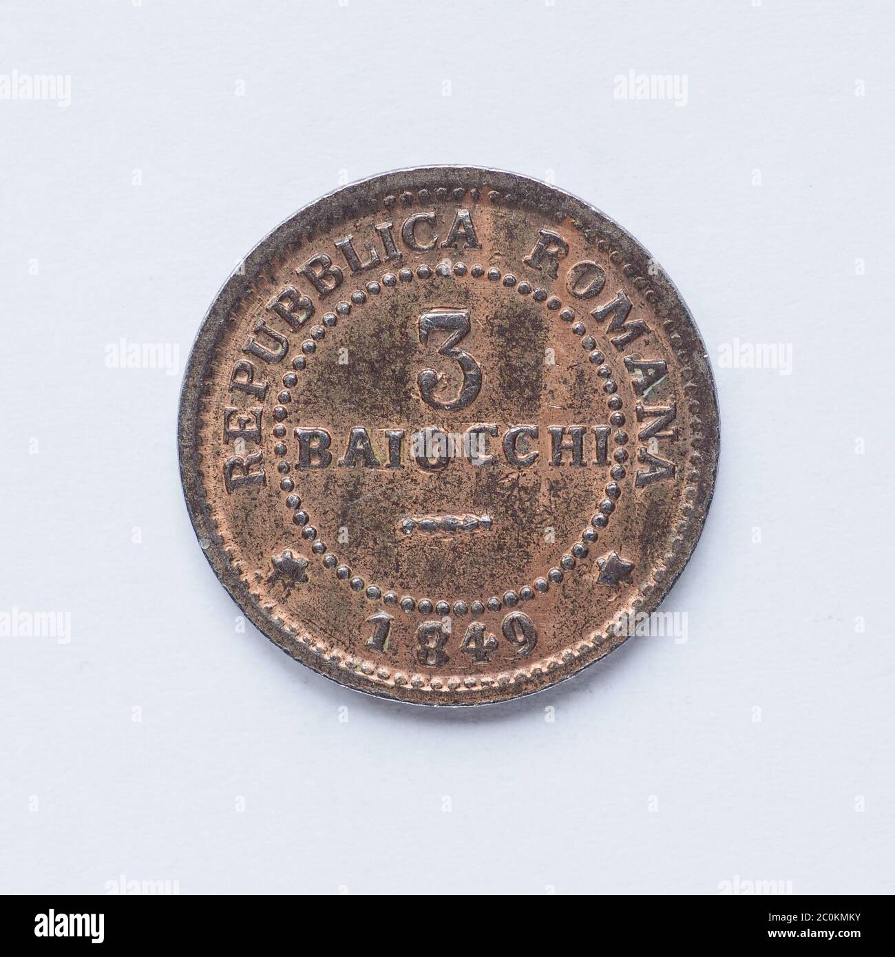 Old Italian coin 3 baiocchi Stock Photo - Alamy