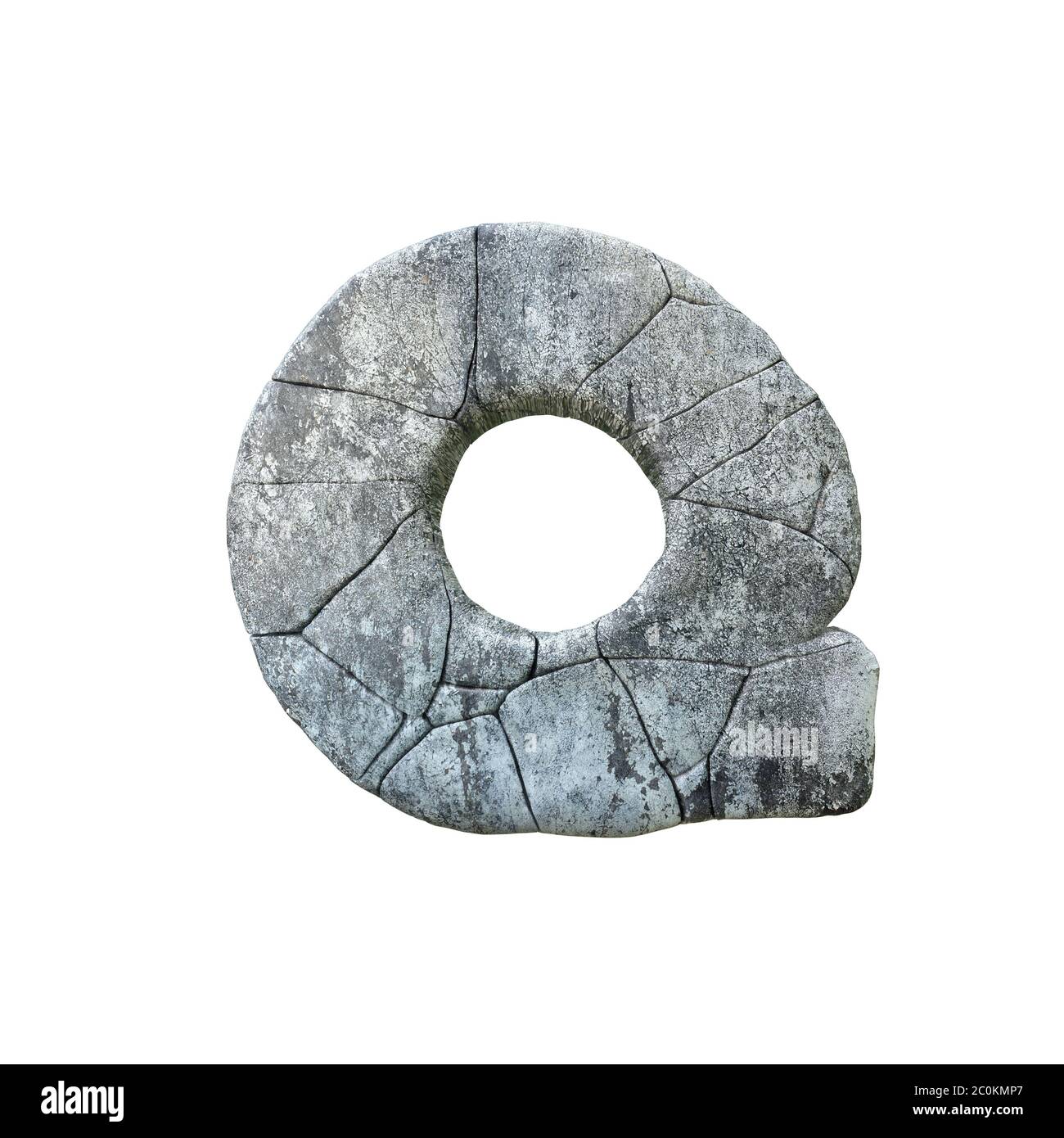 Letter Q cracked grunge stone rock font 3D Rendering Stock Photo - Alamy