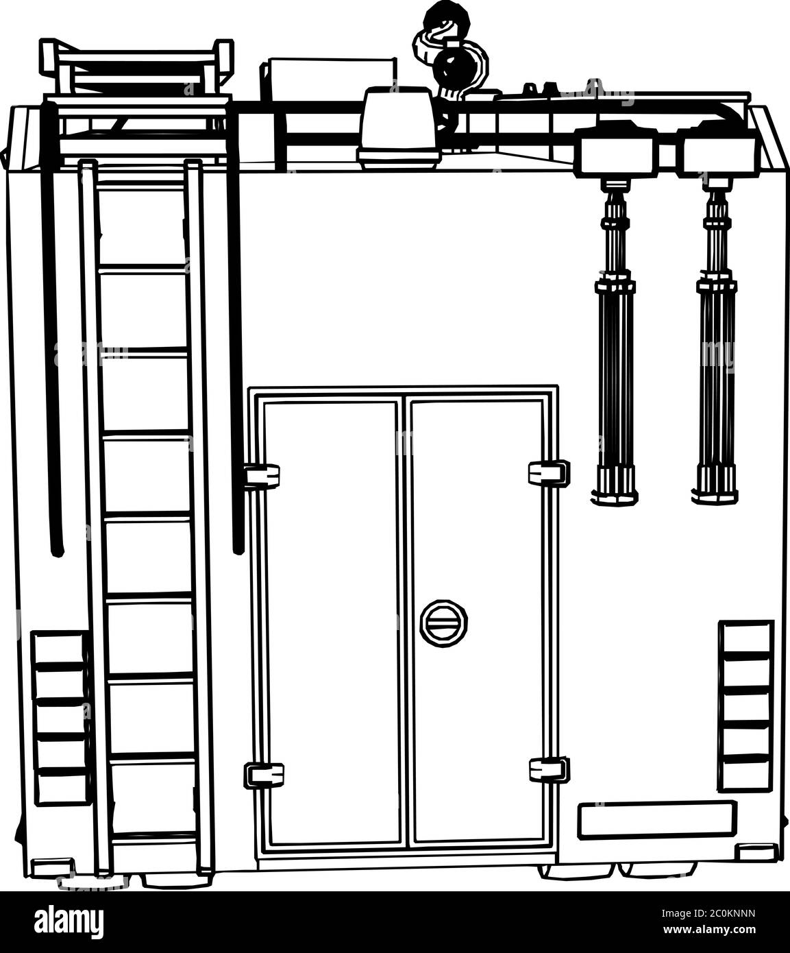 Fire engine emergency line Black and White Stock Photos & Images - Alamy